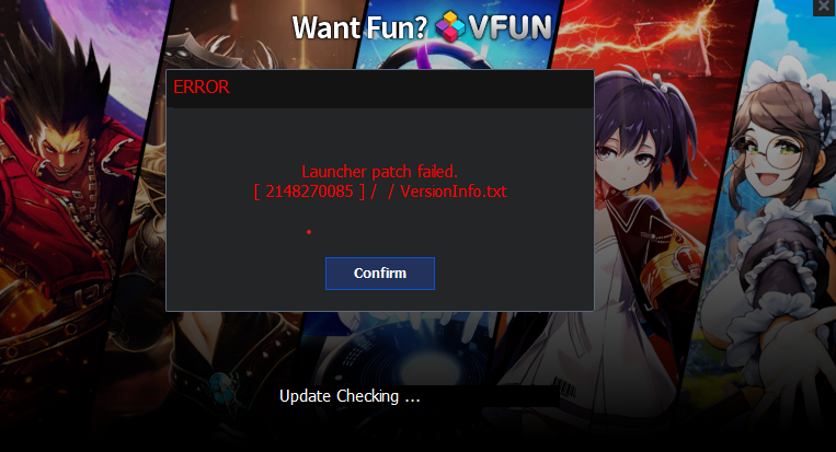 Launcher update failed.