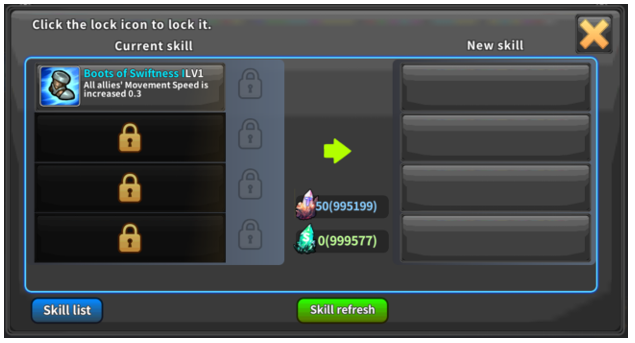 This is where you wanted to refresh / change your mount passive skills.
