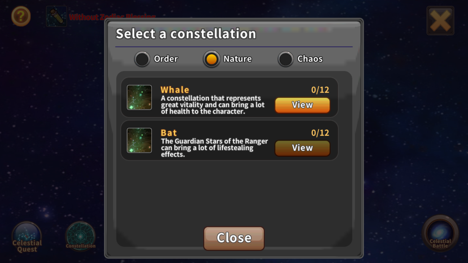 Each constellation has its own unique set of attributes.